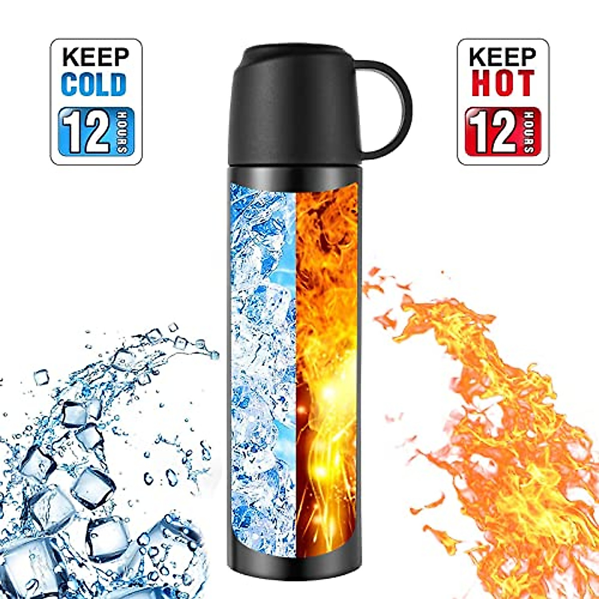 Stainless Steel Water Bottle-Insulated Vacuum Coffee Cup with Leakproof Lid & Cup,Double Walled Flask Cup,Sport Travel Mug keeps Hot & Cold