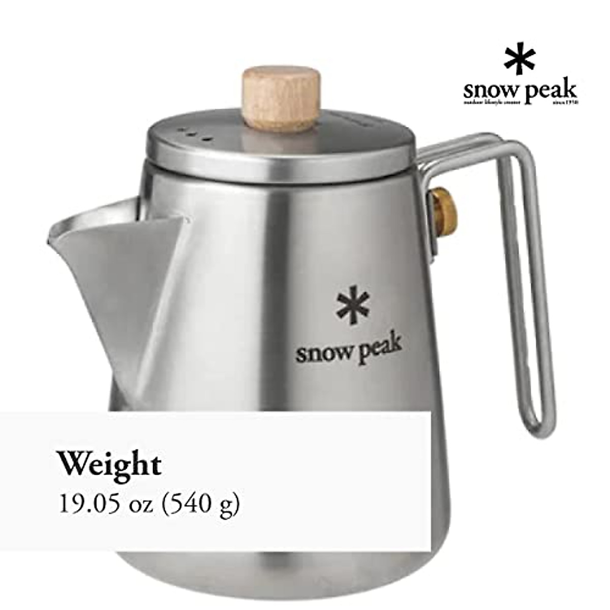 Snow Peak Field Barista Kettle - Stainless Steel Kettle for Camping, Backpacking & At-Home Use - Lightweight Kitchen Camping Essentials - Durable Kettle for Tea & Coffee