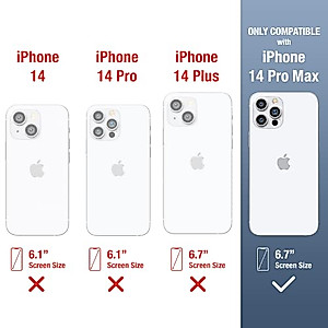 FlexGear Case for iPhone 14 Pro Max with 2X Tempered Glass Screen Protectors + 2X Camera Lens Protectors [Full Protection] - Crystal Clear