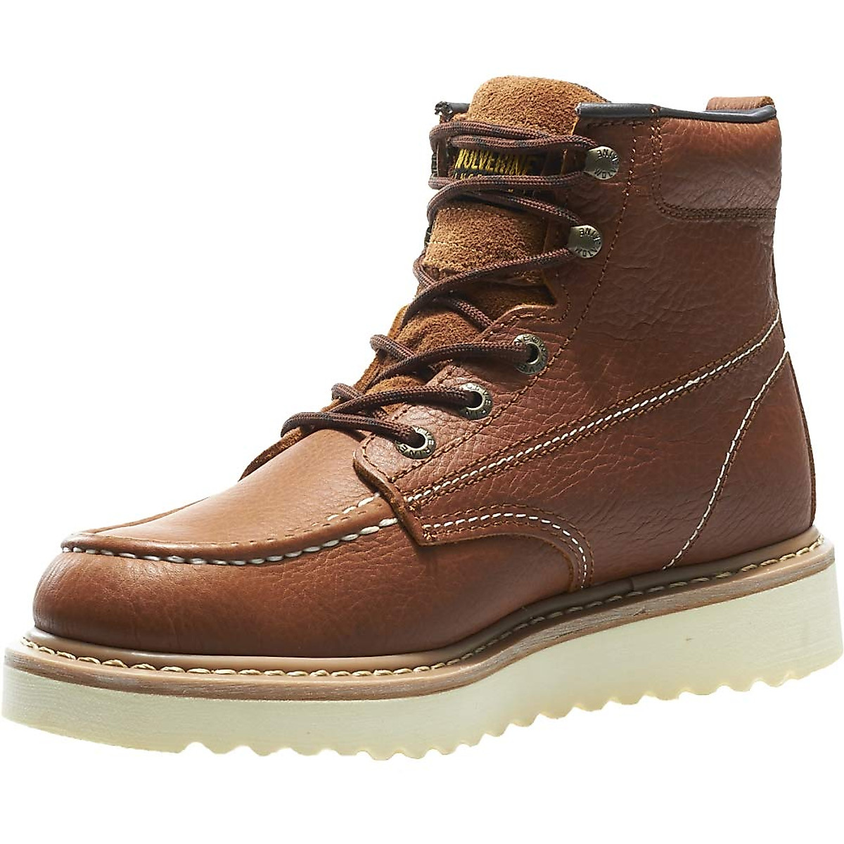 Wolverine Men's Moc Toe 6" Work Wedge-Brown, Honey, 9 M US