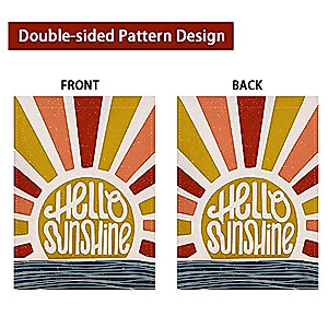 Summer Hello Sunshine Garden Flag 12.5×18 Inch Vertical Double Sided Yard Outdoor Decoration