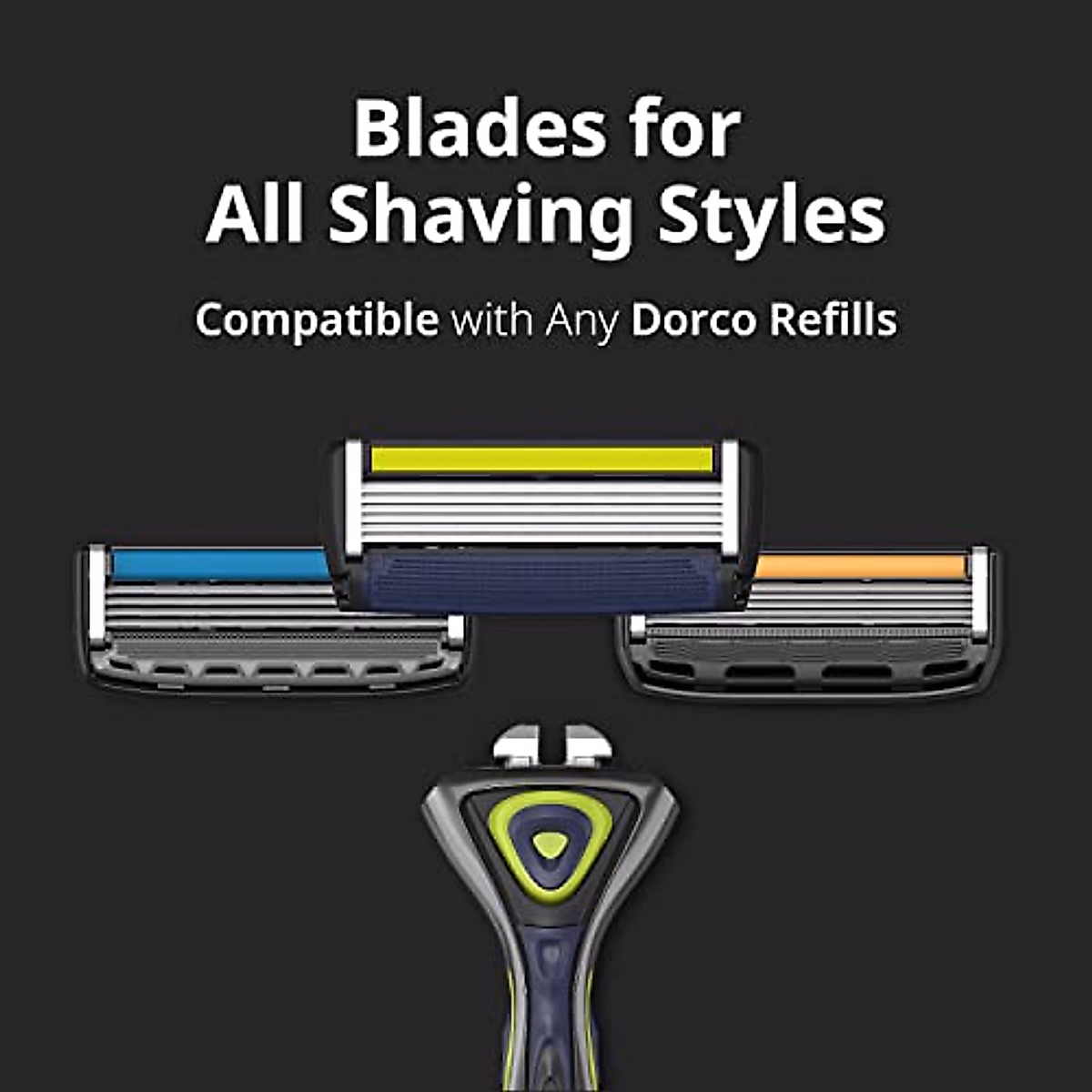 DORCO Pace 6 Sport - Six Blade Razor System with Trimmer and Pivoting Head - 16 Pack Refill (No Handle)