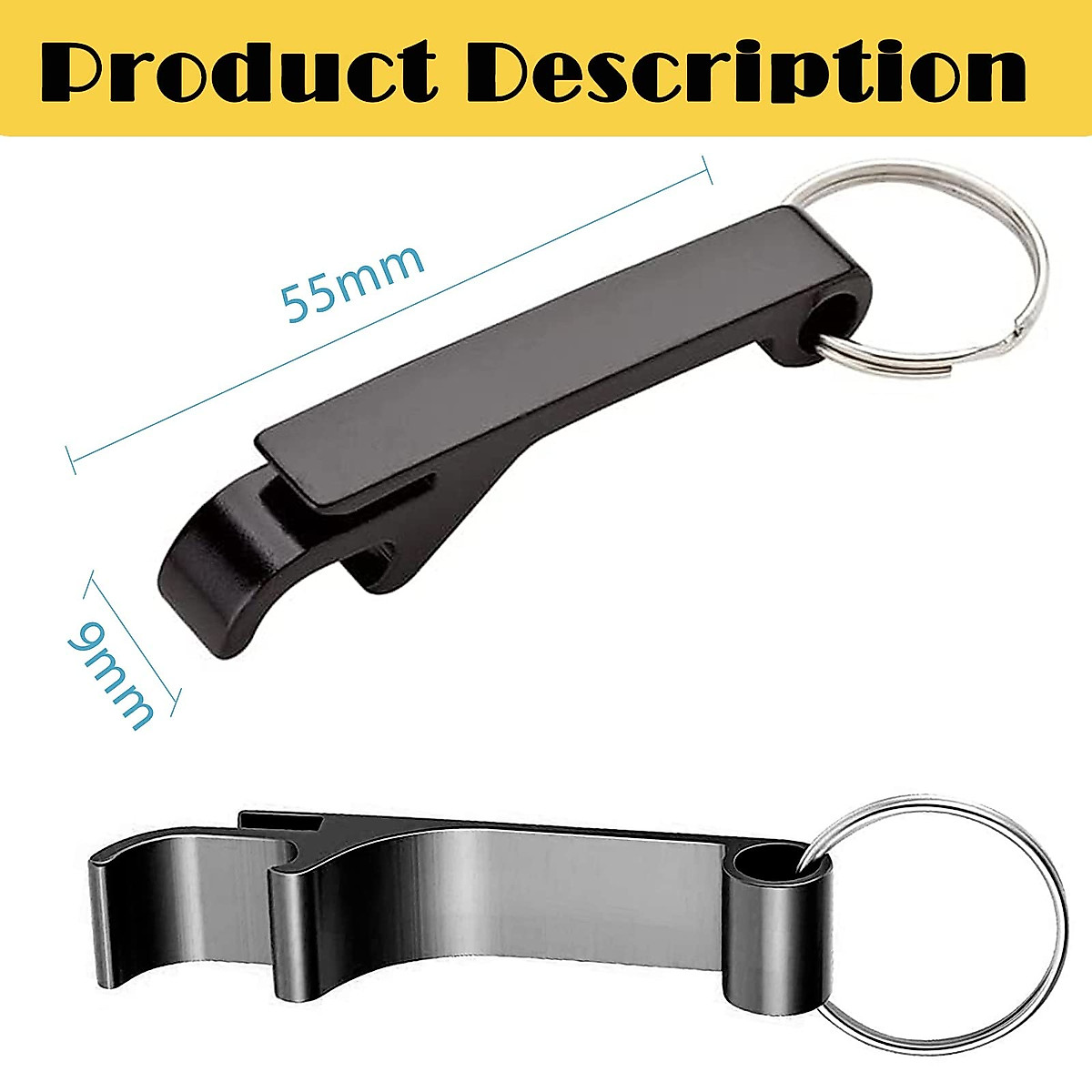 100PCS Custom Personalized Bottle Opener Keychain Bulk Engraved with Logo Text for Men Women,Customized Metal Aluminum Bottle Opener Keychains Wedding Party Favors Gifts