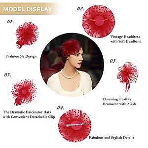 Zando Fascinators for Women Tea Party Hats for Women & Girls Kentucky Derby Hats for Women Flower Mesh Feathers Headband Fancy Headwear Hair Clip for Wedding Church Black Fascinator Hats for Women