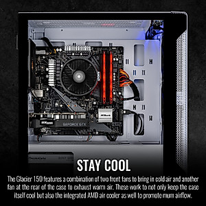 Thermaltake Glacier 150 Gaming PC (AMD Ryzen 5 3600, GTX 1650 OC, 16GB RGB 3200Mhz DDR4 ToughRAM Z-ONE RGB Memory, 500GB SSD, WiFi, Win 10 Home) Gaming Desktop Computer S1WT-B450-G15-LCS