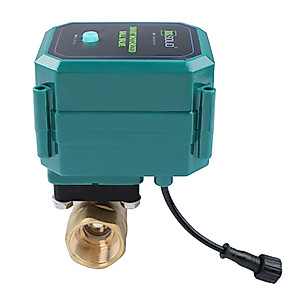 U.S. Solid 3/4" Smart Motorized Ball Valve - Remote App Mobile Control Brass Electrical Ball Valve with Manual Switch, 5V DC USB Connection