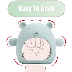 Farowu Silicone Teething Toys for Babies 3-12 Months BPA-Free Baby Chew Toys Anti-Drop Baby Mitten Teether for Soothing Adorable Cute Silicone Baby Teether Toy