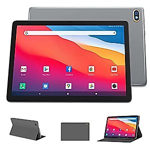 Tablet 10 Inch 128GB ROM +512GB Android Tablet 2.4G/5G WiFi Tablet Computer, 1920 * 1200 IPS Google Certificated Tablets, 8 Core, 13MP Camera, GPS, Gray (Include a Case)