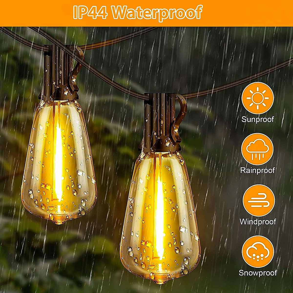 CXLHO 12Pack E17 LED Bulbs ST40 Replacement Light Bulbs, 0.6Watt Per Bulb, Waterproof Shatterproof Dimmable LED Replacement Bulbs for Indoor Outdoor Patio Wedding ST40 String Lights, Warm White, 2700K