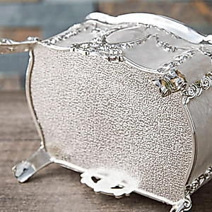 AVESON Luxury Vintage Metal Alloy Jewelry Box Ring Trinket Case Christmas Birthday Gift, Large