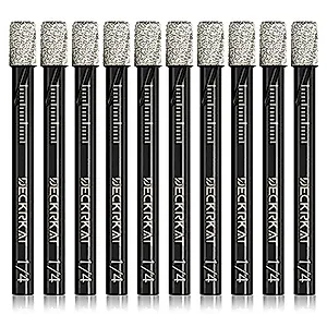 10 Packs Dry Diamond Drill Bits Set 1/4" 6mm Vacuum Brazed Diamond Hole Saws for Granite Tile Ceramic Marble Stone Glass and More Hard Materials (not for Wood), Round Shank with Storage Case