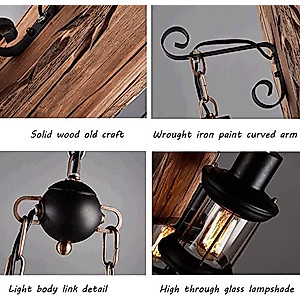 RAUGAJ Lámpara de Araña de 4 Luces Lámpara Colgante de Metal de Personalidad Retro E27 Lámpara Colgante de Barra de Loft Industrial, Altura Lámpara Colgante Vintage Ajustable para la Sala de Estar Caf