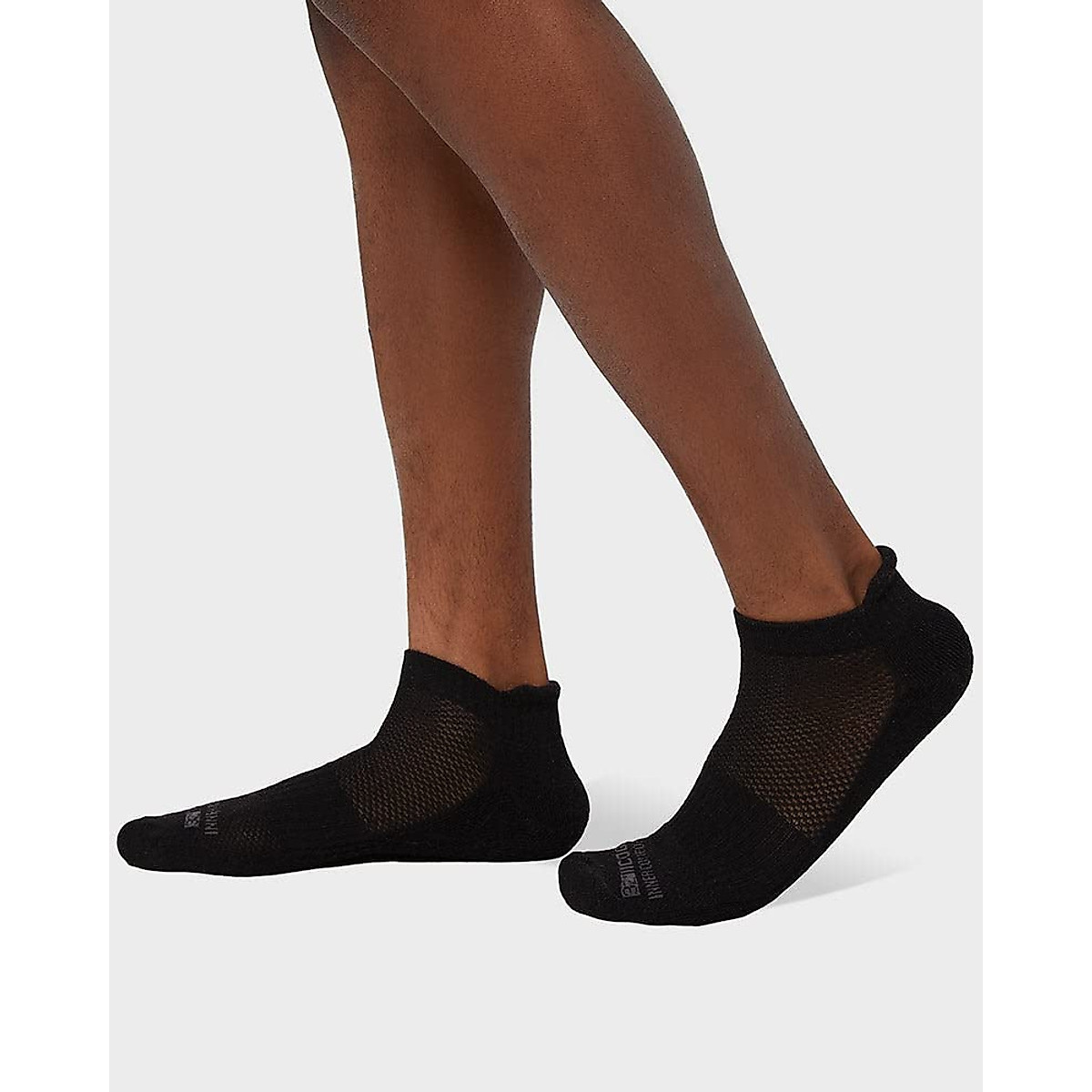 32 DEGREEES Men's 6 Pack Comfort Ankle Socks | Anti-Odor | Cushioned Heel | Arch Support | Active | Casual | Work, Black, Large