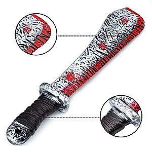 Spooktacular Creations 2 Bloody Machetes Costume Prop with Realistic Fake Bleeding Knife for Halloween Zombie Costume Contest Accessories, Trick-or-Treating, Cosplay, Dress-Up Party