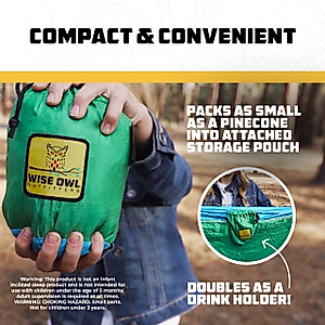 Wise Owl Outfitters Kids Hammock - Small Camping Hammock, Kids Camping Gear w/Tree Straps and Carabiners for Indoor/Outdoor Use, Cloud Blue & Tangerine