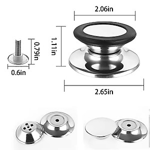 4 Pack Red Pot Lid Knob Replacement, Stainless Steel Pot Lid Handle, Kitchen Cookware Universal Replacement Pan Lid Holding Handles