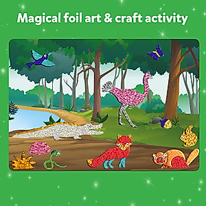 Skillmatics Art & Craft Activity - Foil Fun Animals, No Mess Art for Kids, Craft Kits & Supplies, DIY Creative Activity, Gifts for Boys & Girls Ages 4, 5, 6, 7, 8, 9, Travel Toys