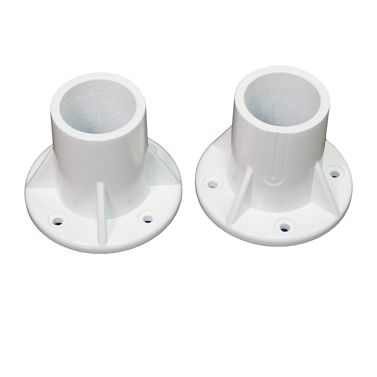 Vinyl Works Heavy Duty Anti Slip Plastic Step Ladder for Above Ground or In Ground Swimming Pools with Ergonomic Aluminum Handrails, White