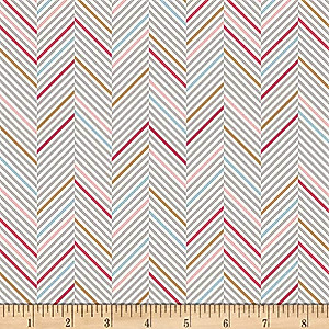 Art Gallery Fabrics Art Gallery Playground Chopsticks Rainbow Fabric, Light Grey