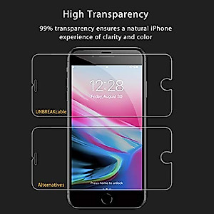UNBREAKcable Screen Protector for iPhone SE 2022/ SE 2020/ iPhone 8/7, Double Shatterproof Tempered Glass [Easy Installation Frame] [9H Hardness] [HD Clear] for iPhone SE/8/7/6s/6 4.7inch - 2 Pack