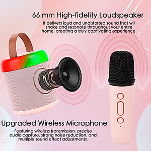 Birthday Gifts for 3, 4, 5, 6, 7, 8, 9, 10, 11, 12 Year Old Toys Girls Boys, Christmas Stocking Stuffers,Karaoke Machine for Kids Teens Adults, Portable Bluetooth Speaker with Wireless Microphone
