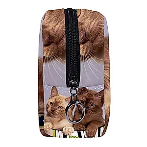 TBOUOBT Cosmetic Travel Bags, Makeup Case, Makeup Bag for Toiletries, Couple Cats Animals
