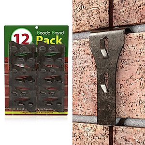 Brick Hook Clips (4 Pack) for Hanging Outdoors, Brick Hangers Fits Standard Size Brick 2-1/4" to 2-3/8" in Height, Heavy Duty Brick Wall Clips Siding Hooks for Hanging No Drill and Nails