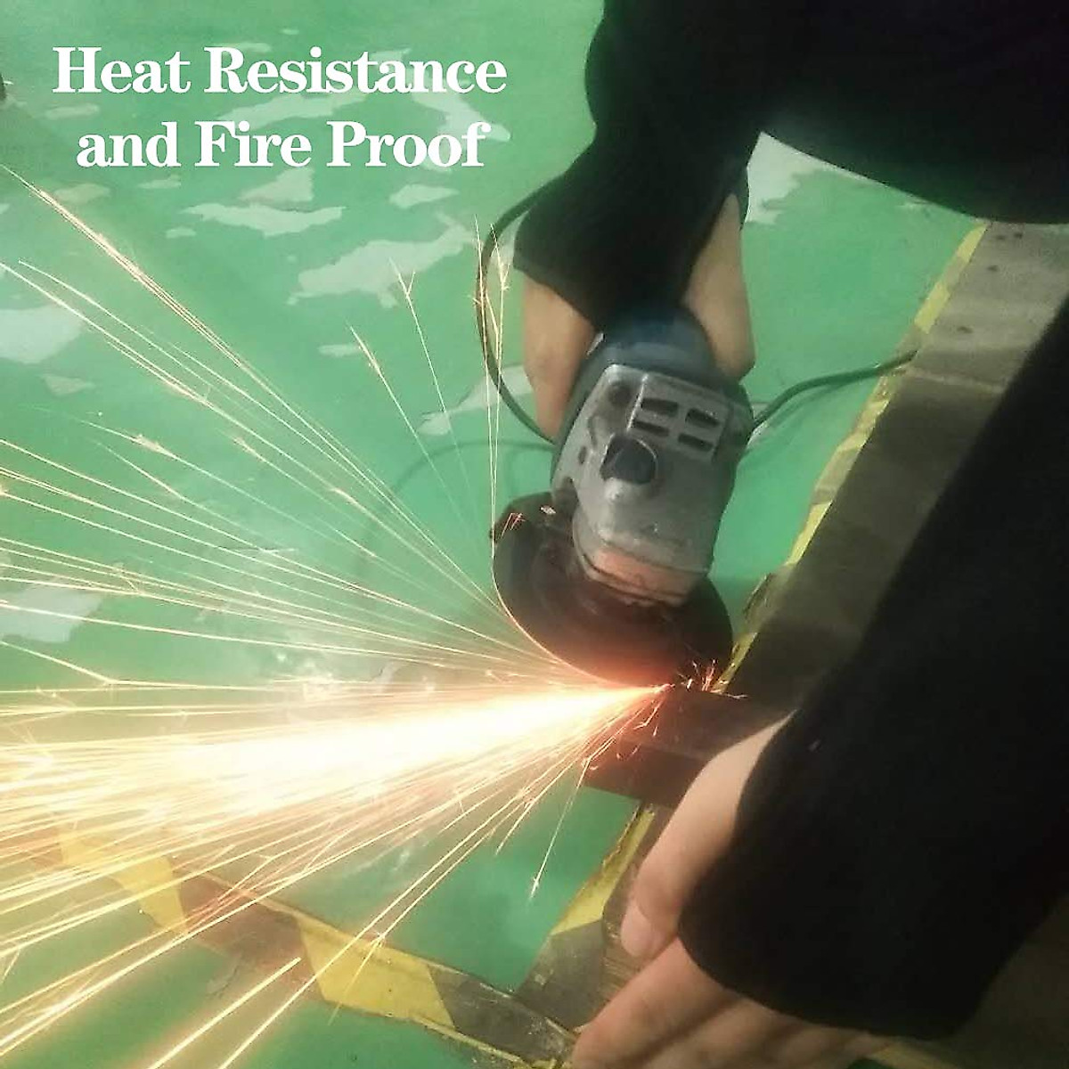 Kevlar Sleeves Heat Resistant 19 Inch Long Arm Guards With Thumb Hole,Breathable Anti-Cut Safety Welder Sleeves Fire Resistance For Men Women On Mechanic,Welding,Repairs,Polish Work (Black,1 Pair)