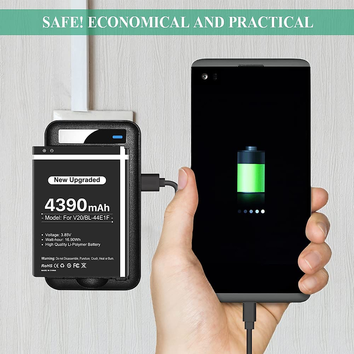 JDIRLDL Battery for LG V20, (2023 New Upgrade 0 Cycle LG V20 Battery Replacement for Lg V20,S996, H910, H918, VS995, LS997, VS995, H990T, H990N Dual, H990DS Dual, F200L | V20 Spare Battery