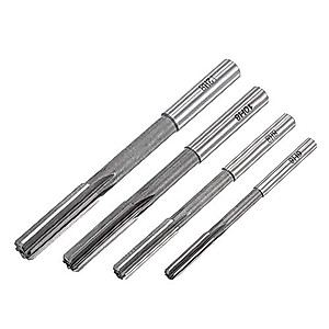 uxcell Chucking Reamer Set Lathe Machine Reamer Straight Flute Milling Cutter High Speed Steel H8 Tolerance (6mm 8mm 10mm 12mm) 4pcs