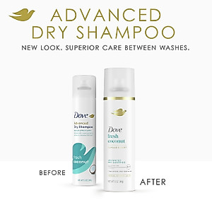 Dove Advanced Dry Shampoo Fresh Coconut Refresh Without Water Dry Shampoo Spray Absorbs Excess Oil Without Visible Residue 5 oz