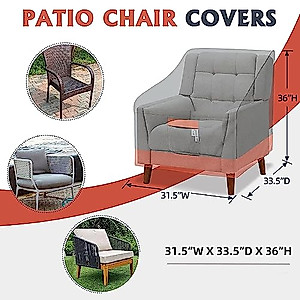 Simpelg Outdoor Furniture Patio Chair Covers Waterproof Clearance,Outdoor Chair Covers for Patio Furniture,Lounge Deep Seat Cover, Lawn Furnitures Covers Fits up to 31.5W x 33.5D x 36H inches(2 Pack)