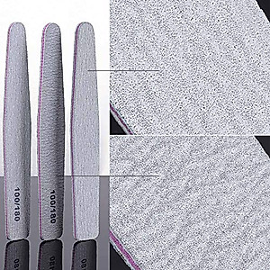 25 Pack Double Sided Emery Boards 100/180 Professional Nail File for Home and Salon Use