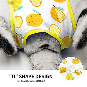 TORJOY Cat Professional Surgical Recovery Suit,E-Collar Alternative for Cats Dogs,After Surgery Wear, Pajama Suit,Home Indoor Pets Clothing (M (6-8 1bs), Lemon)
