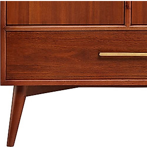 Signature Hardware 953364-60-UM-0 Novak 60" Free Standing Double Vanity Set with Mahogany Cabinet, Vanity Top and Oval Undermount Vitreous China Sink