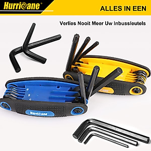 HURRICANE 25 Piece Folding Allen Wrench Set, SAE, Metric, Torx Set, Chrome Vanadium Steel, 3 Pack Portable Allen Key Set for Basic Home Repair and General Applications