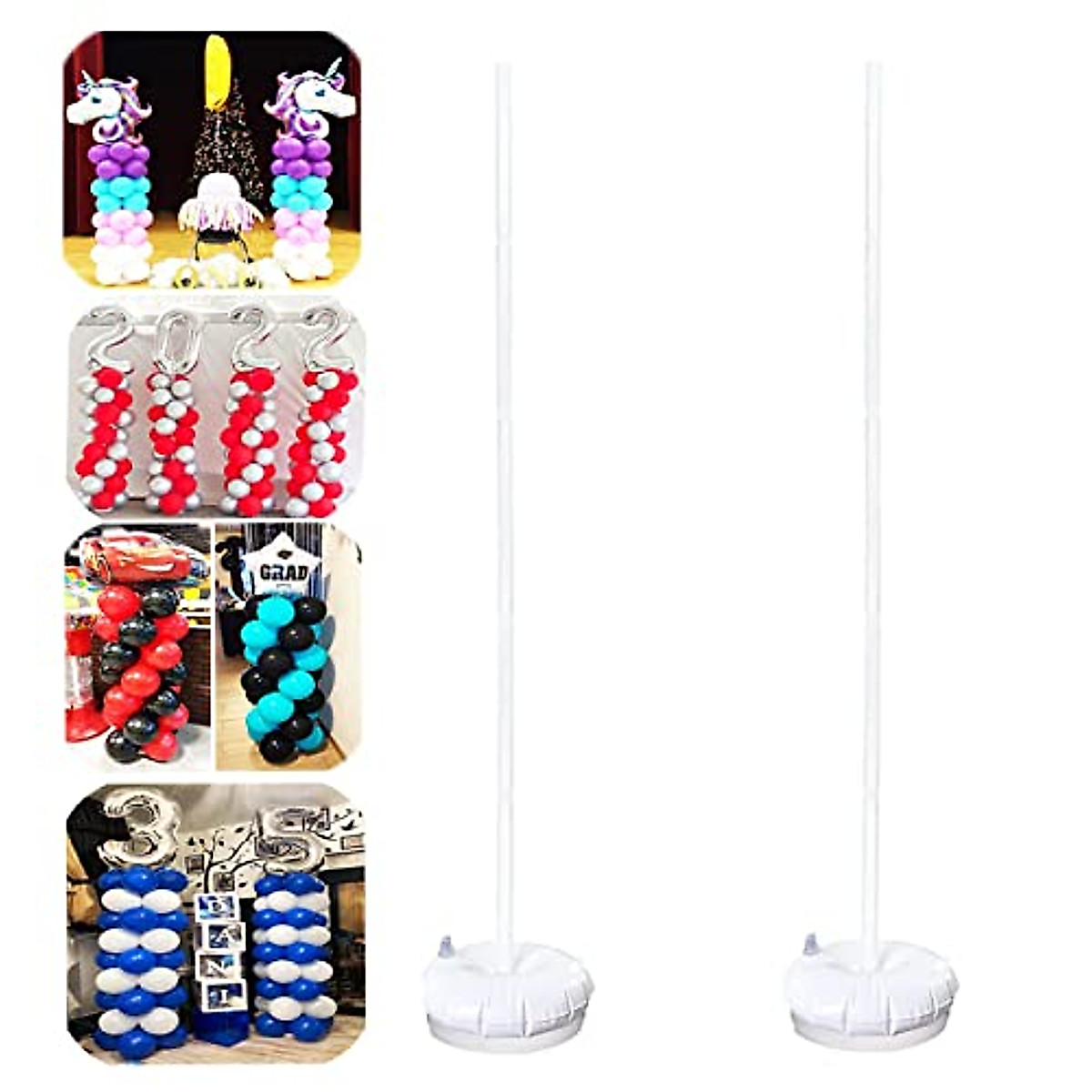 LANGXUN 2 Sets DIY Balloon Column Stand Kits For Birthday Decorations, Wedding Decorations, Party Decorations, Christmas Balloon Decorations