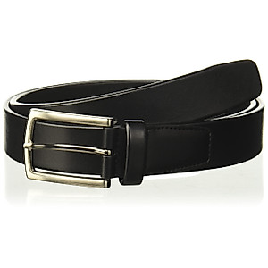 Perry Ellis Men's Tubular Leather Dress Belt (Sizes 30-44 Inches), 001 Black, 36
