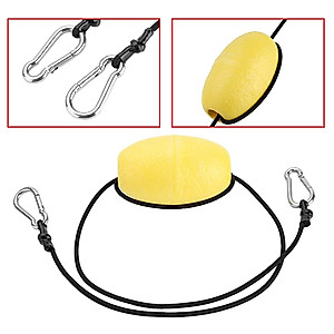 Kayak Drift Anchor Rope Kit - Kayak Anchor Trolley Kit Wizard for Accessory Leash Float Tow Rope Buoys Cooler Line Pole, Tow Nylon Rope Float Buoy with EVA Buoy Steel Clips Kayak Accessories Set