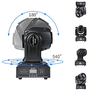 LED Moving Head Light 30W DJ Lights Stage Lighting with 8 GOBO 15 Color by DMX and Sound Activated Control Spotlight for Disco Party Wedding Church Live Show KTV Club...