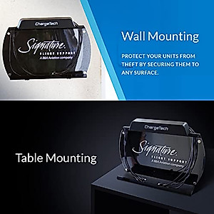 ChargeTech Wall Mounted Cell Phone Charging Station Dock Hub | High Speed Cables for All Devices | Fully Customizable Cables & Background Art | Model: WM9