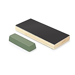 Crystal Lemon Classic Leather Strop kit with Polishing Compound, Sharpening Stone, Whetstone, Knife Sharpening Stone