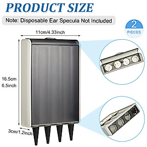 Saysurey 2 Pcs Reusable Otoscope Specula Dispenser Plastic Specula Dispenser for Disposable Ear Specula, Black