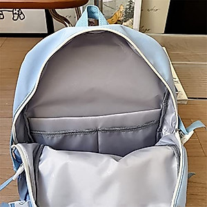 Aoakva Kawaii Backpack Comes with Huge Kawaii Panda Doll and 4 Kawaii Patches Cute for Teen Girl Boy Students (Pink+Purple)