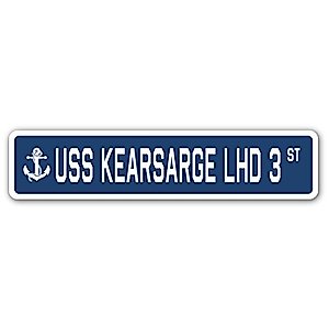 USS Kearsarge LHD 3 Street Sign us Navy Ship Veteran Sailor Gift