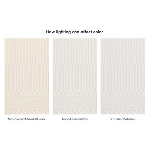 Revival Rugs Soloba 6'7"x9' Washable Area Rug for Living Room Bedroom - 100% Recycled Oeko-TEX Certified, Medium Pile, Beige, Cream