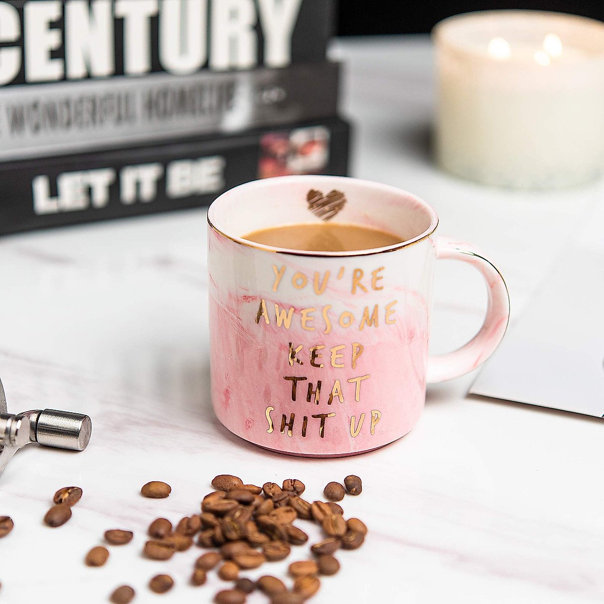 Thank You Gifts - Funny Inspirational, Thoughtful, Birthday, Friendship, New Job Gifts Ideas for for Women Friends, Coworkers, Boss, Employee - Graduation Gifts for Her - Ceramic Coffee Cup