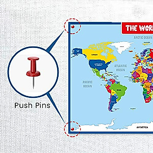 World Map Laminated Poster - Use For Home School,Classroom,Back to School Resources - 18 x 24 Inch