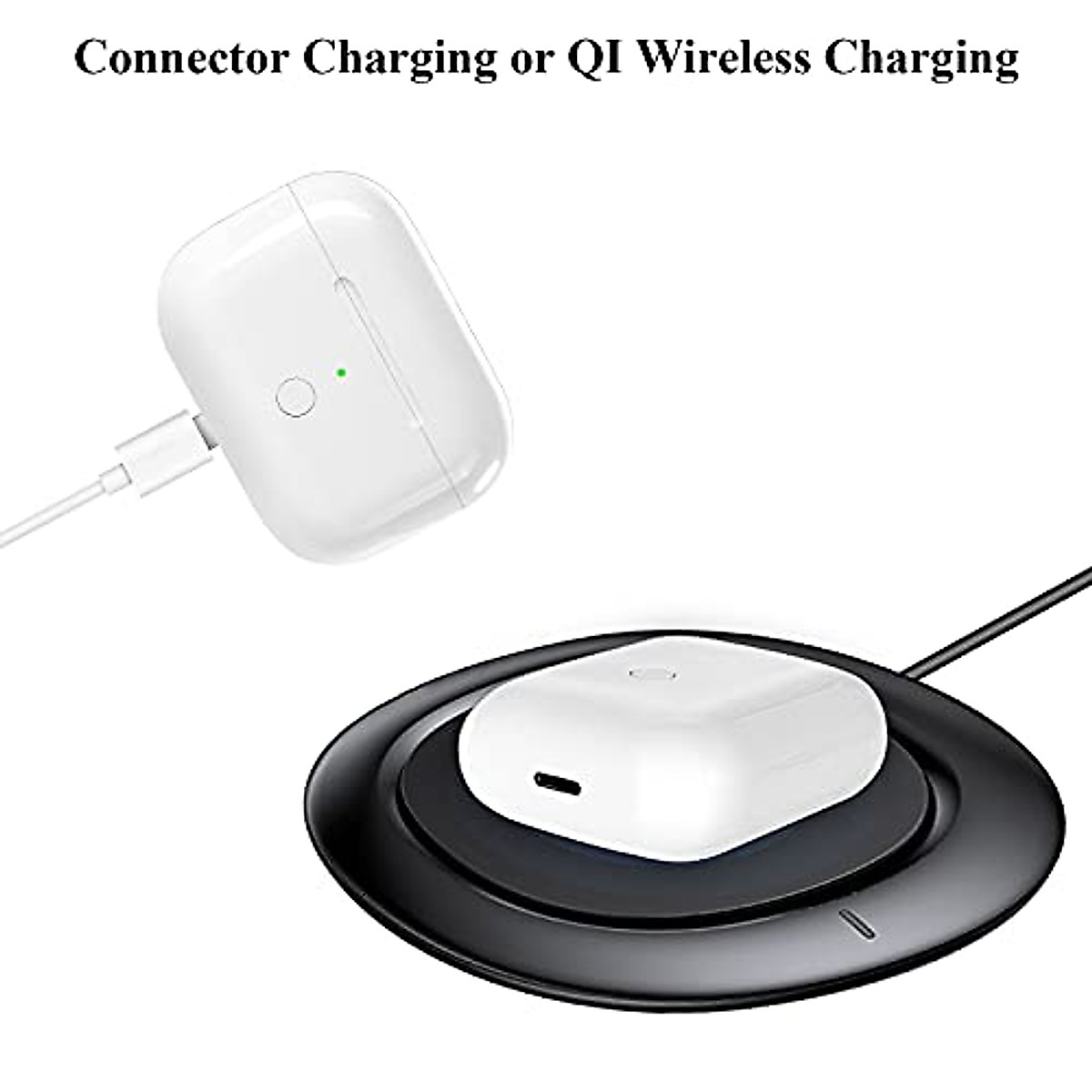 Compatible for AirPods Pro Charging Case Replacement, Compatible for Wireless AirPods Pro Charger Case with Bluetooth Pairing Sync Button,660 mAh Internal Large Battery