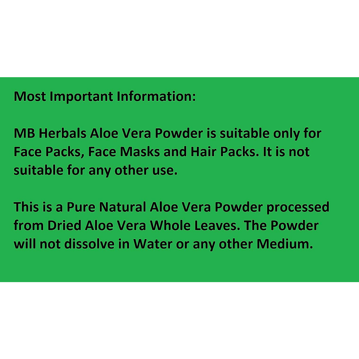 MB Herbals Aloe Vera Powder 3.5 oz / 100 Gram | Aloe barbadensis Powder | Natural Skin Moisturizer | Promotes Hair Growth | for External Use Only